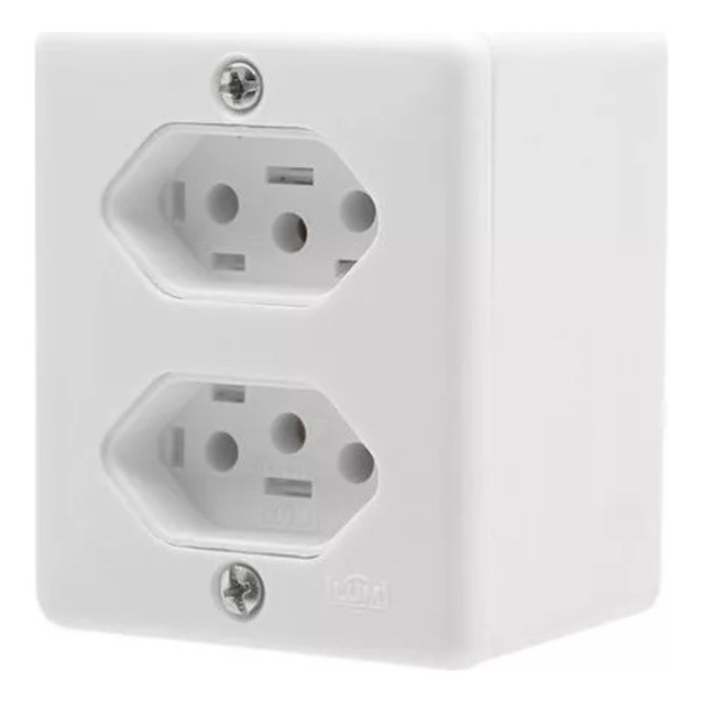 Tomada Dupla Externa Sobrepor Caixa Sistema X 10a Ou 20a | Shopee Brasil