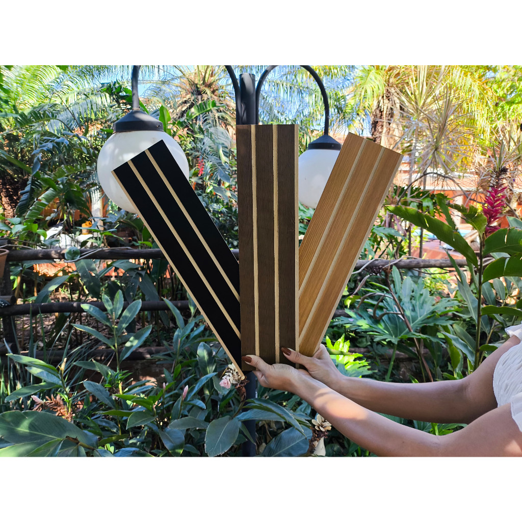 Kit 100 Placas Painel Ripado Revestimento de Parede MDF 45x11 ...