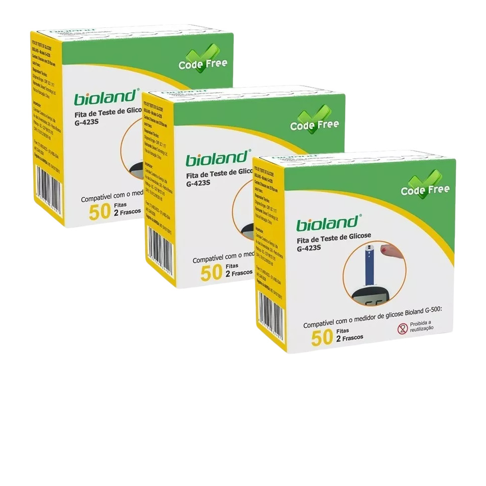Fita Para Teste De Glicose Code Free G-423s Bioland C/100 un | Shopee ...