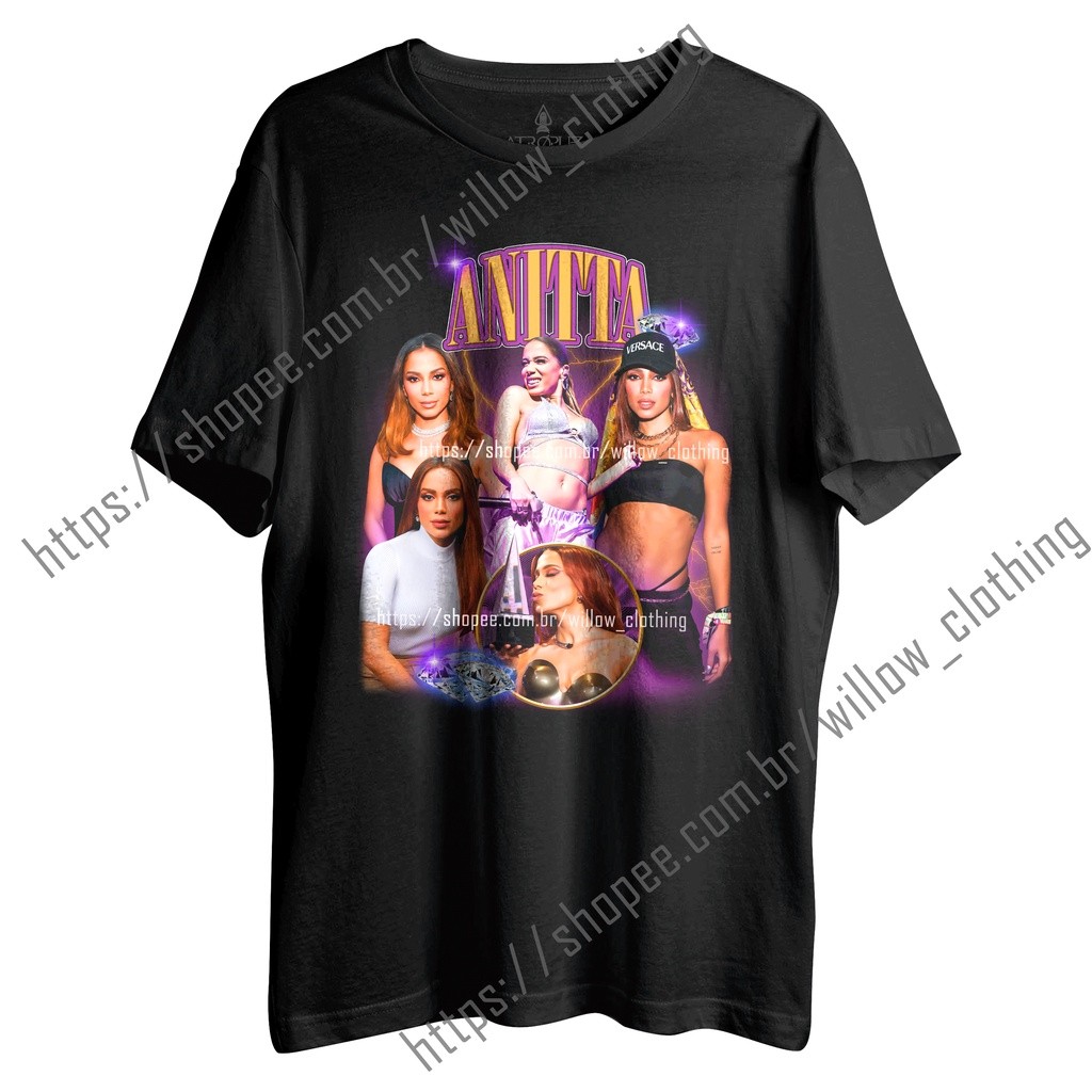 Camiseta Premium 100% Algodão Unissex Graphic Tees Cantora Anitta ...