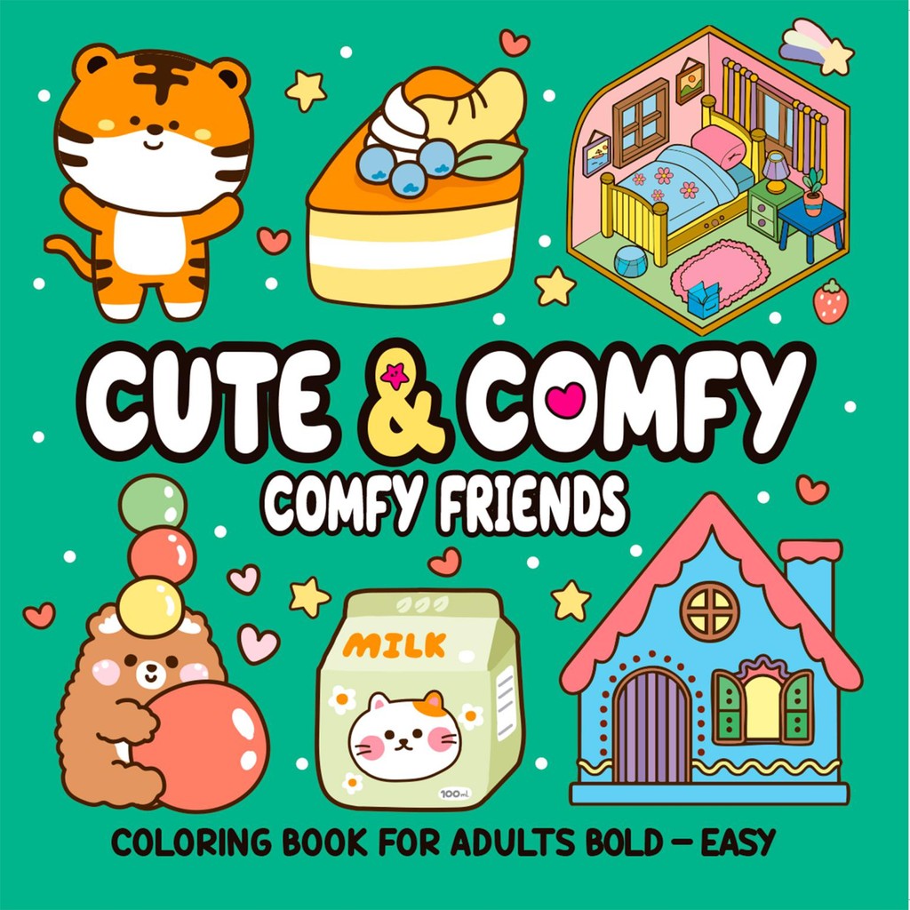 Cute & Comfy Coloring Book for Adult Bold Easy - Comfy Friends - Livro ...