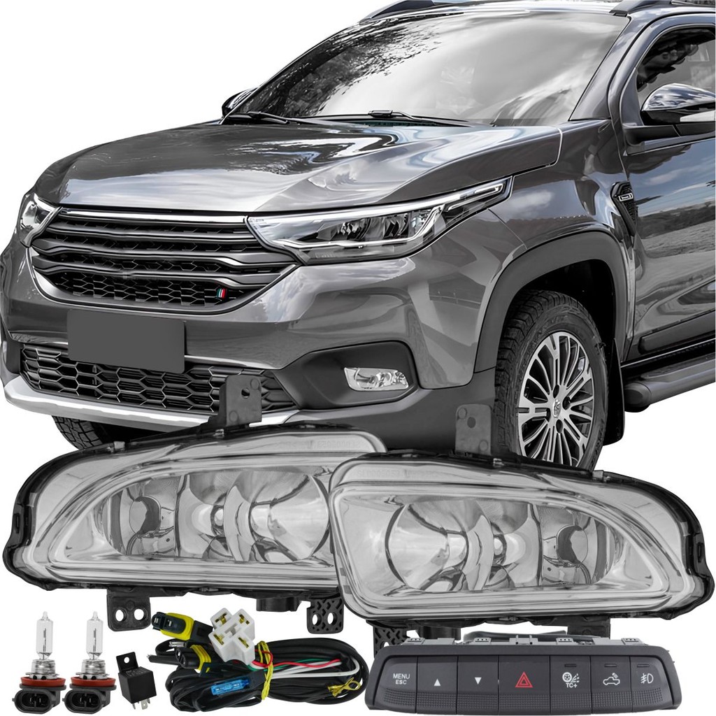 Kit Farol de Milha Auxiliar Strada Endurance Ranch 2020 2021 2022 2023 ...