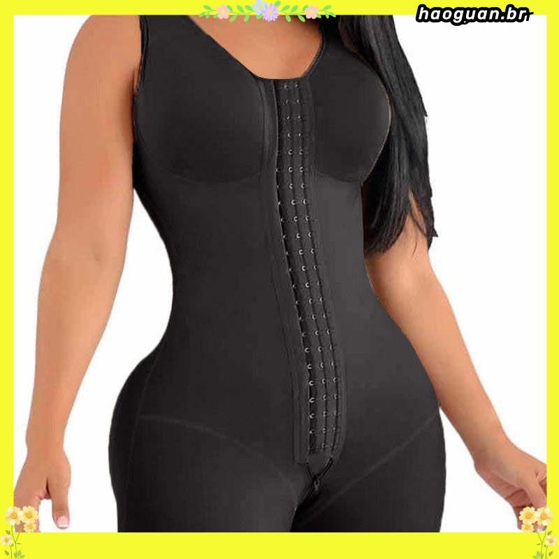 Plus Size Macaquinho Corpo Inteiro Cinta Modeladora Alta Compressao ...