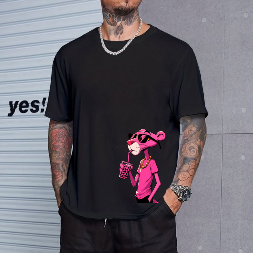 Camiseta Streetwear Pantera Rosa Tumblr Lançamento Unissex Camisa ...