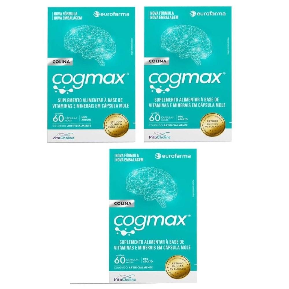 Kit 3 Cogmax Suplemento Vitamínico 60 Cápsulas - Eurofarma | Shopee Brasil