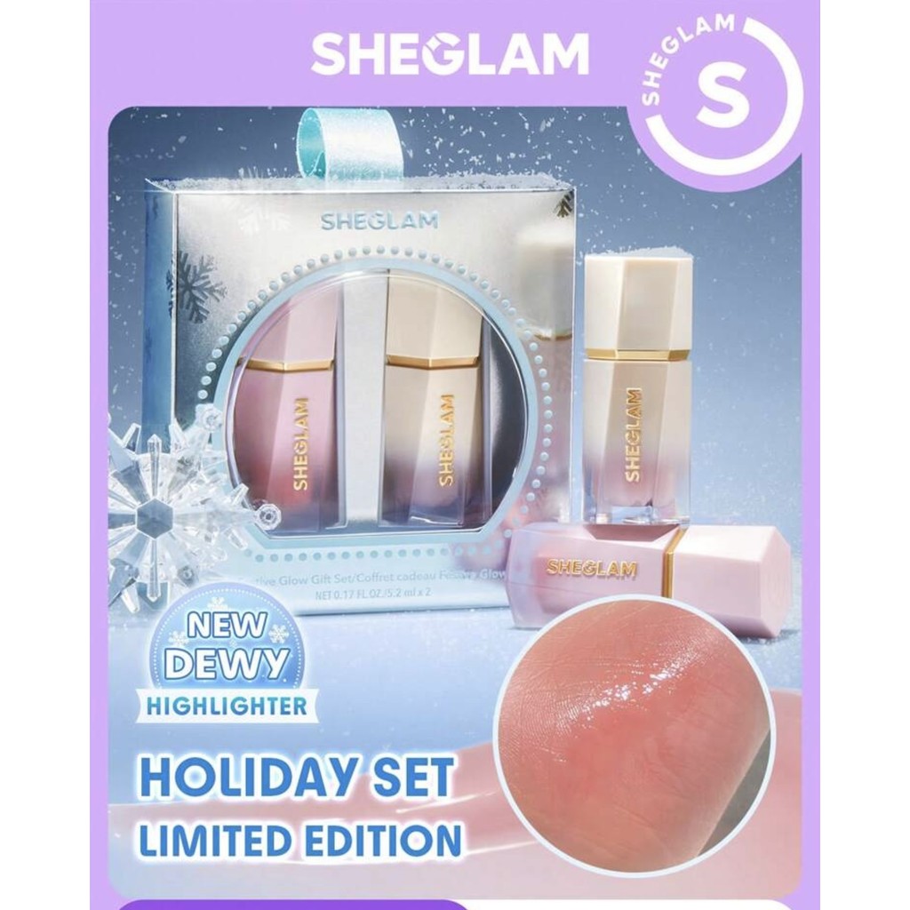 Sheglam Kit Presente Festive Glow Blush e Iluminador Líquido | Shopee ...