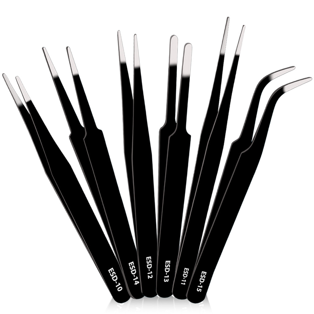 Kit 6 Pinças Antiestáticas De Precisão Para Manutenções | Shopee Brasil