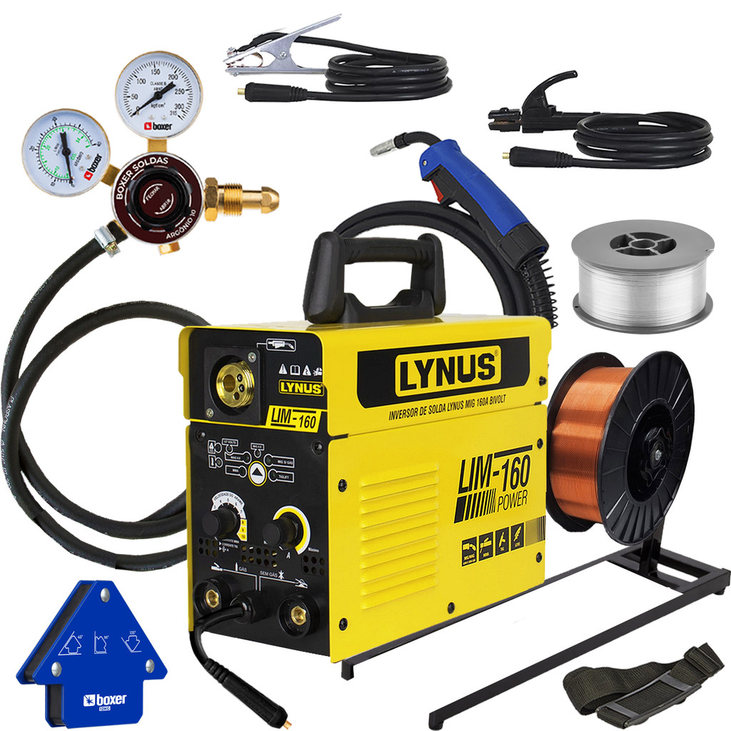 kit Soldador Maquina Solda Inversora Multiprocesso Mig 160 Power Tig ...