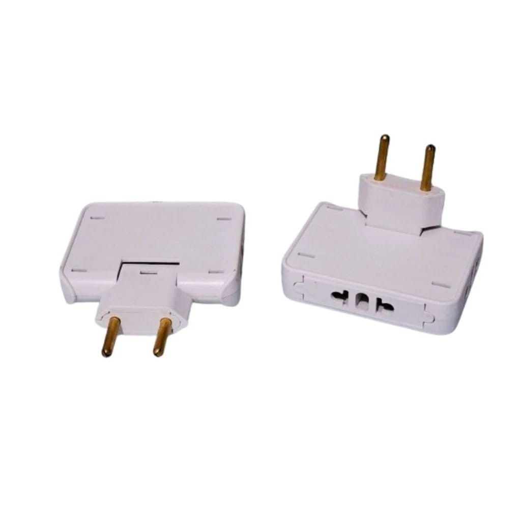 Kit 2PEÇAS Pino Adaptador Dobravel Articulado Flex 3 Saída 10a | Shopee ...