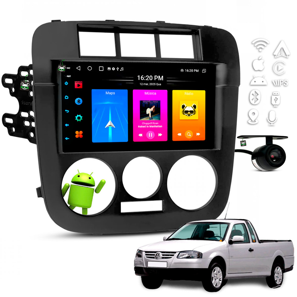 Kit Multimídia Android Carplay 7 Pol Saveiro G4 2006 2007 2008 2009 2010 2011 2012 | Shopee Brasil