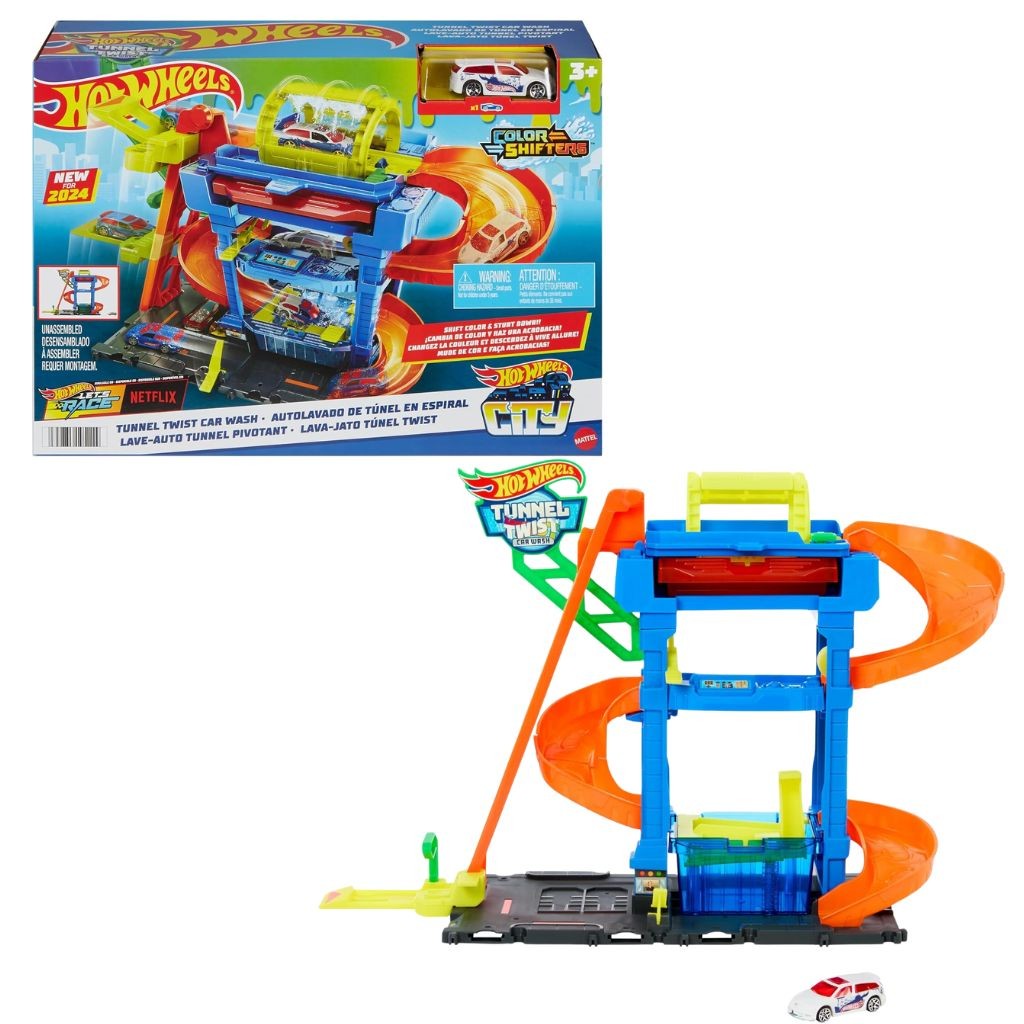 Pista Hotwheels City Twist Car Wash Carrinho muda de cor | Shopee Brasil