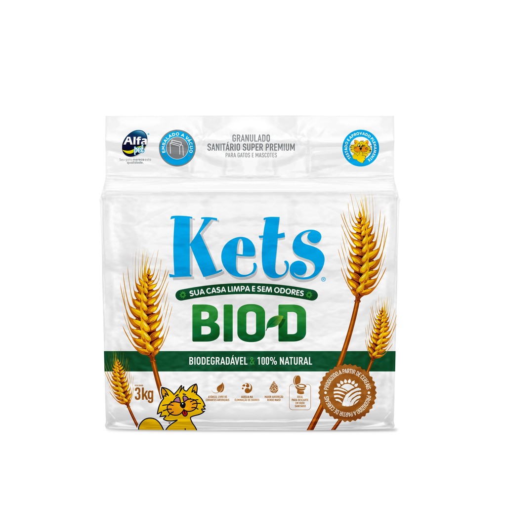 Alfapet Kets Granulado Higiênico Bio-D Super Premium 3kg | Shopee Brasil