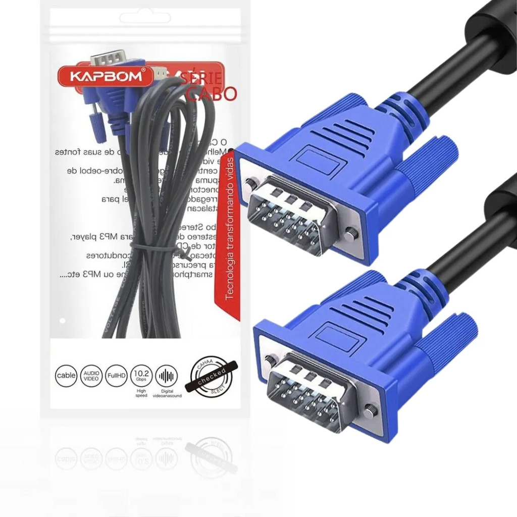 CABO VGA + VGA 1.8M KAPBOM | Shopee Brasil