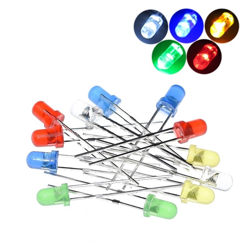 Kit 10x Leds 3mm para Protoboard Arduíno PCB Eletronica 10 Leds 3mm ...