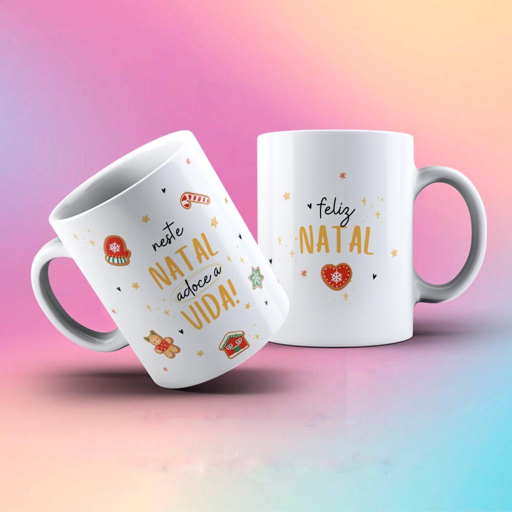 Caneca Natal Personalizada Minimalista Amigo Secreto Ano Novo Xícara ...