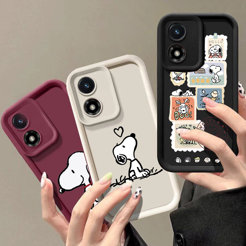Capa Fofa Com Padrão Snoopy Para Motorola Moto G22 G24 G84 G53 G14 G60 ...