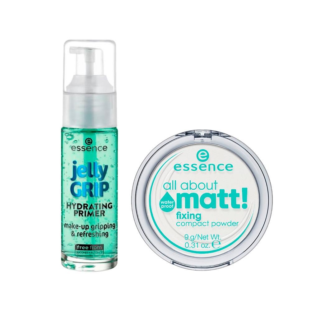 Kit Essence Primer Jelly Grip Hydrating 29ml + Pó Compacto Translúcido ...