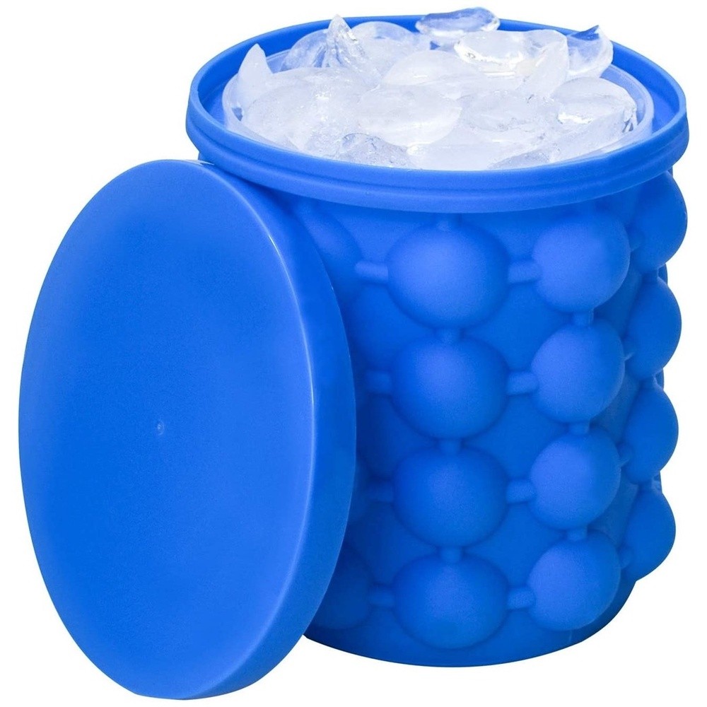 Mini Balde Forma De Gelo Em Silicone Cozinha Geladeira Ice Magic Cube ...