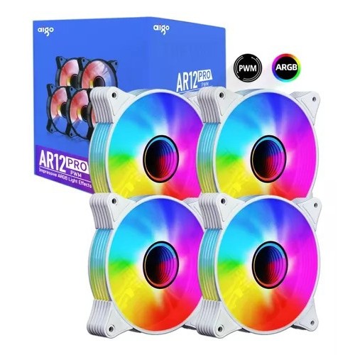 Cooler Fan Aigo Ar12 Pro Argb + Pwm 4 Fans Infinity Branco | Shopee Brasil