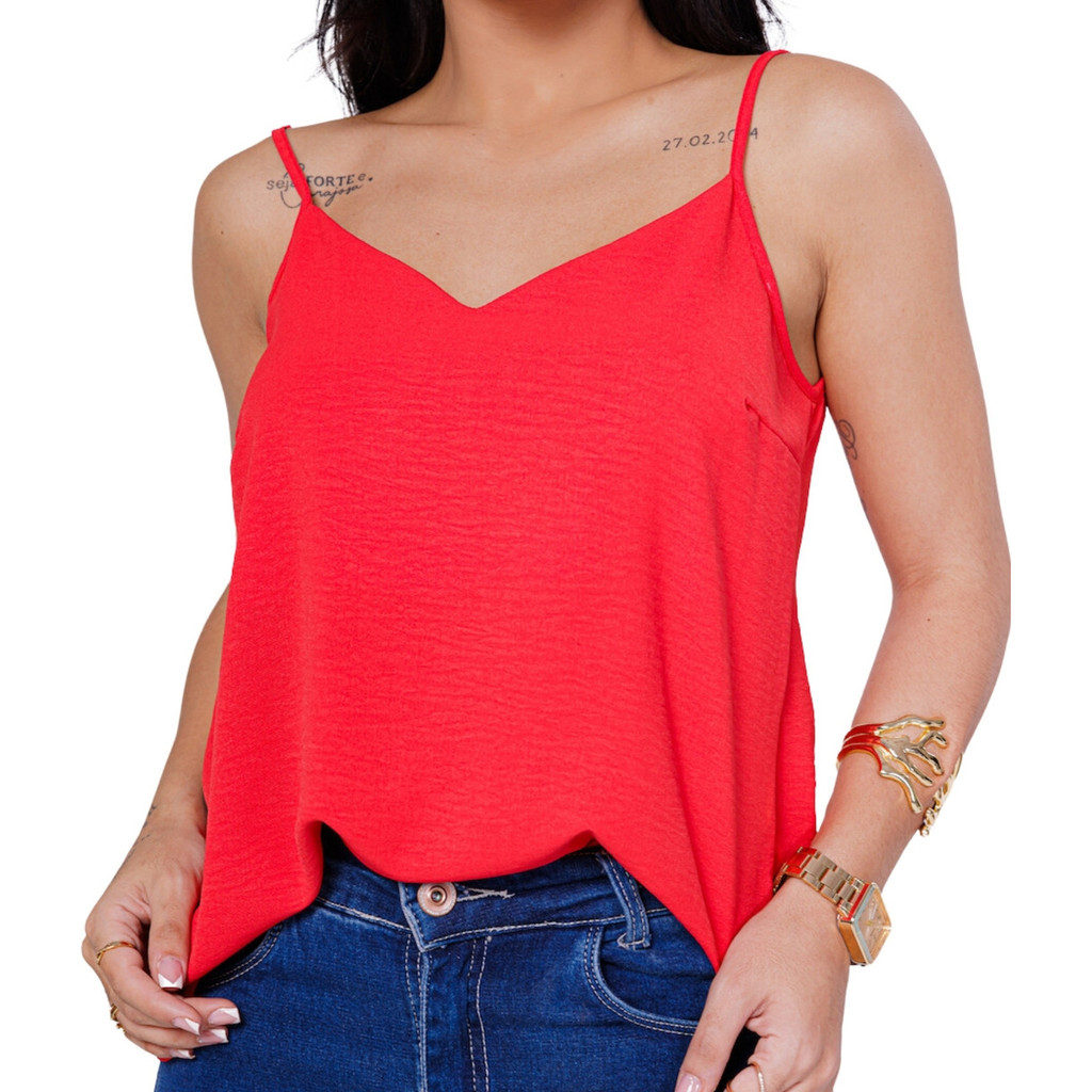 Blusa Regata Dfer Duna Com Alça Fina Regulável | Shopee Brasil