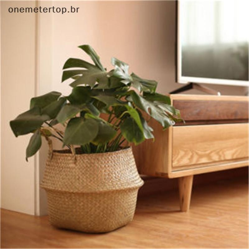 onemetertop Cesta Rattan Dobrável Alça De Vime Redonda Natural Mar ...