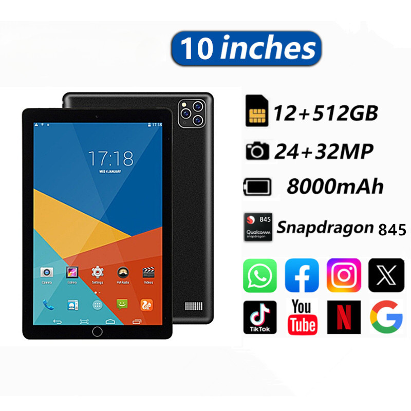 Novo estilo 10.1-Polegada Octa-Core Tablet PC Android 11.0 12GB RAM ...
