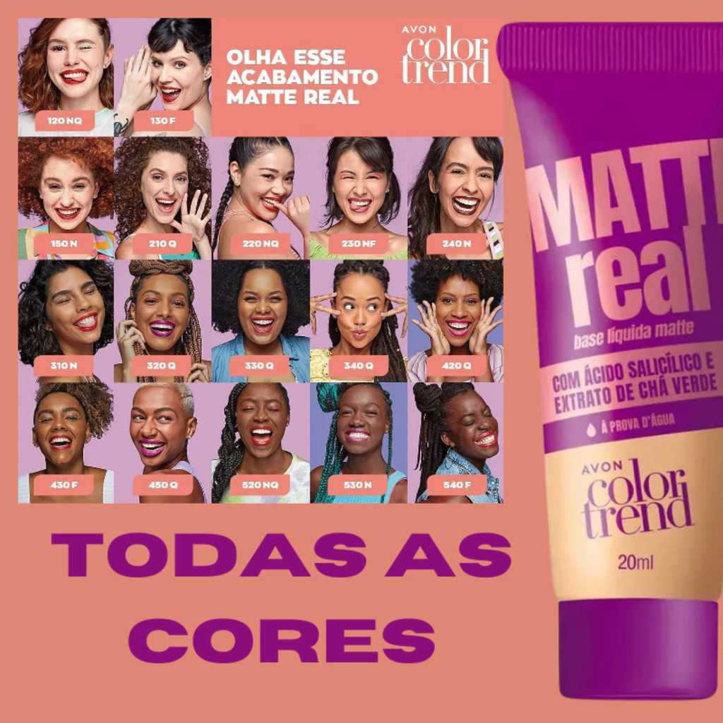 Base Líquida Matte Real Avon Color Trend | Shopee Brasil