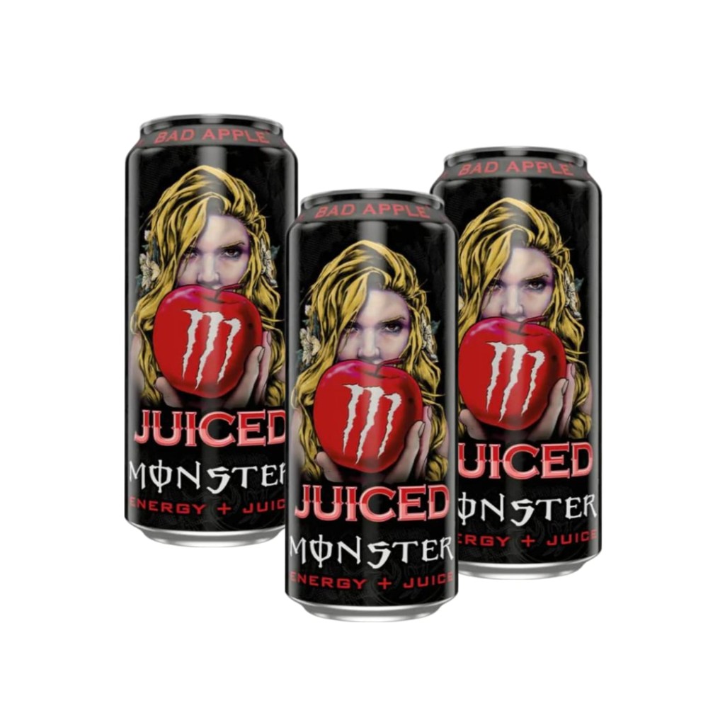 Bebida Monster Bad Apple Importado 500ml - 3 Latas - Escorrega o Preço