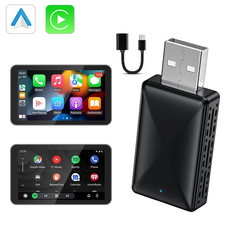 Mini Adaptador CarPlay Sem Fio 2 Em 1 2024 , Fácil De Configurar E Atualizar Com Android Auto ...