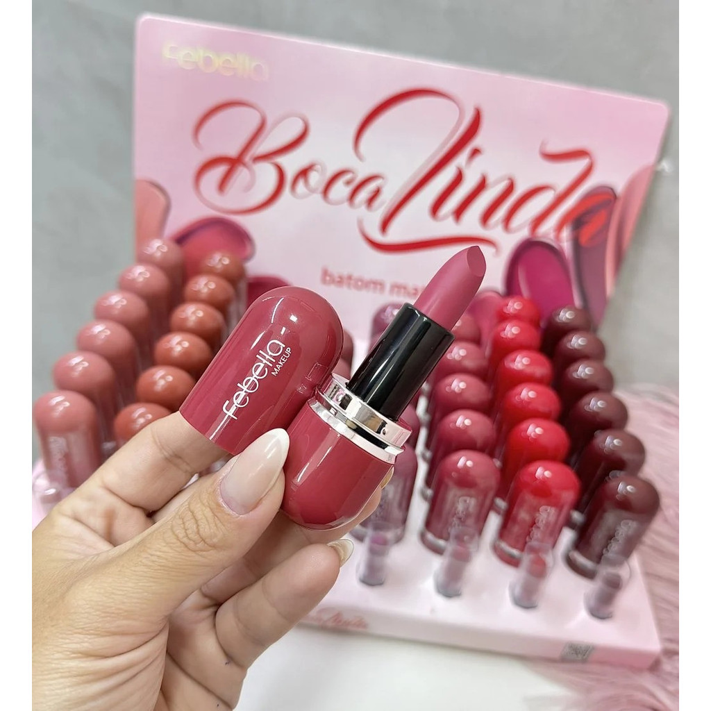 Batom Matte Boca Linda Febella Alta Duração | Shopee Brasil