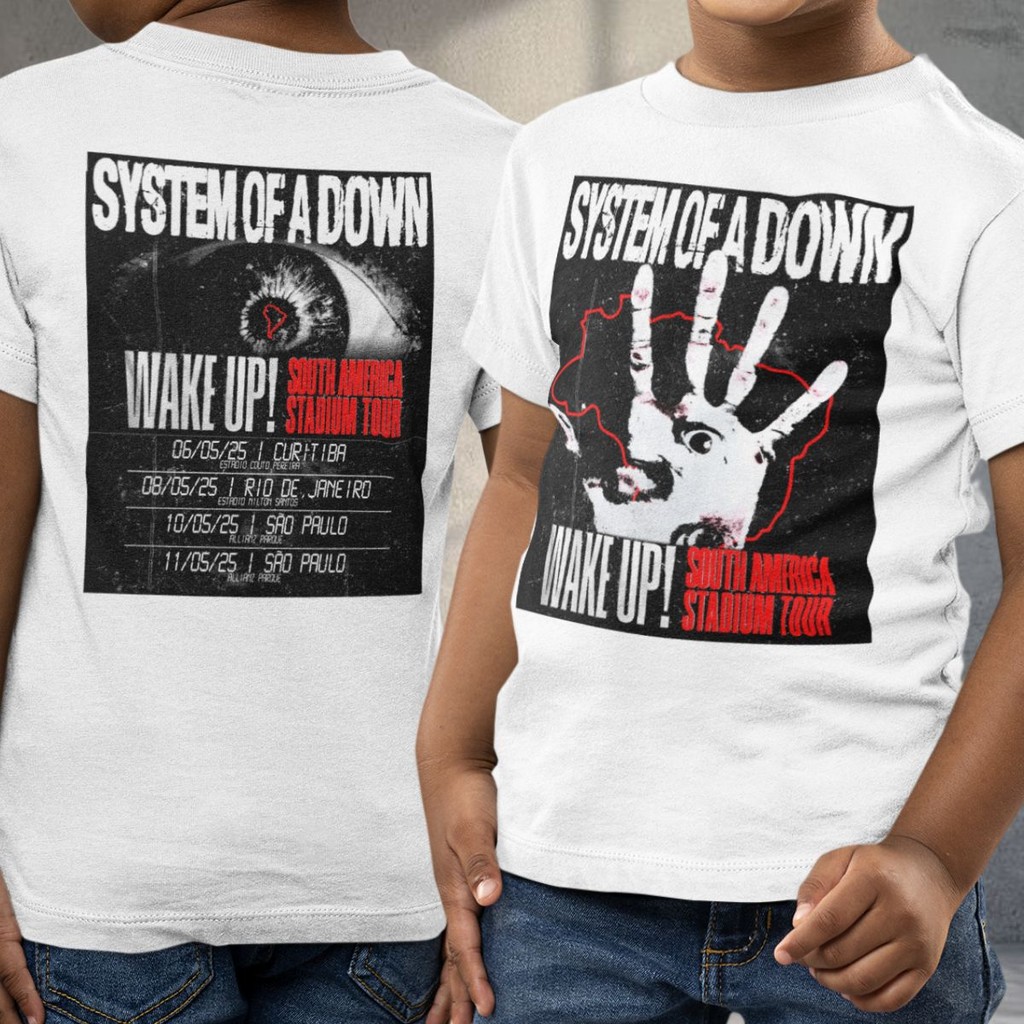 Camiseta Infantil System Of Brasil 2025 A Down Tour Wake Up Metal ...