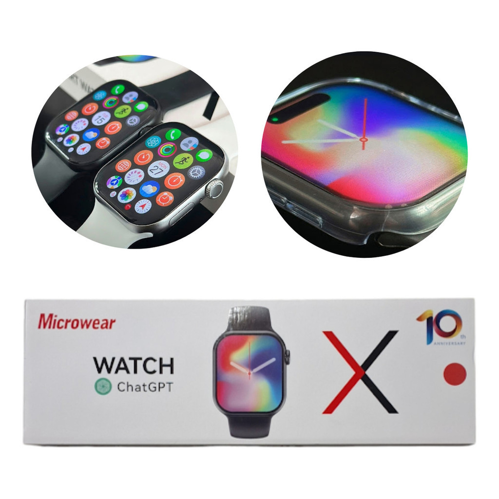 Relógio Smartwatch W10 Serie 10 Chat GPT Armazena 1GB Foto Musica IP68 Termometro Siri Original ...