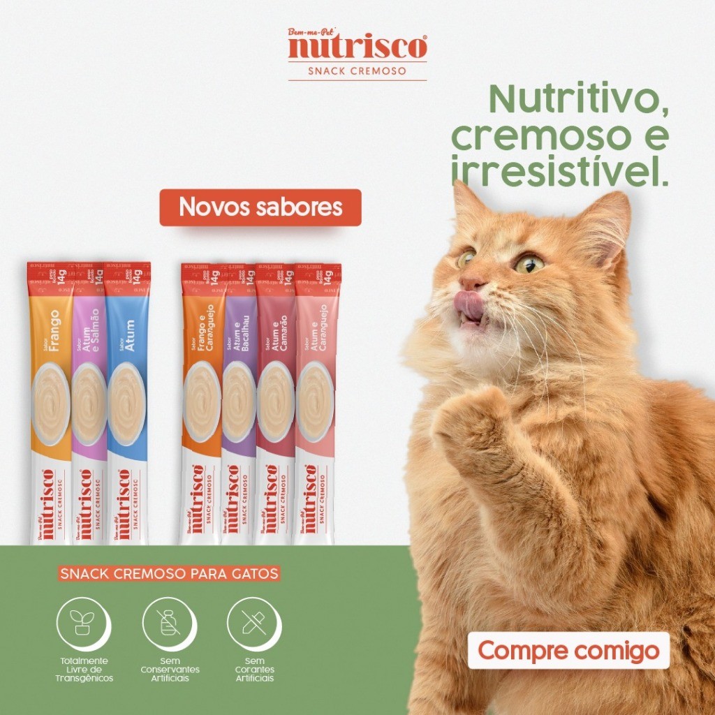 Snack Cremoso Nutrisco Petisco Úmido Para Gatos - Bemmepet | Shopee Brasil