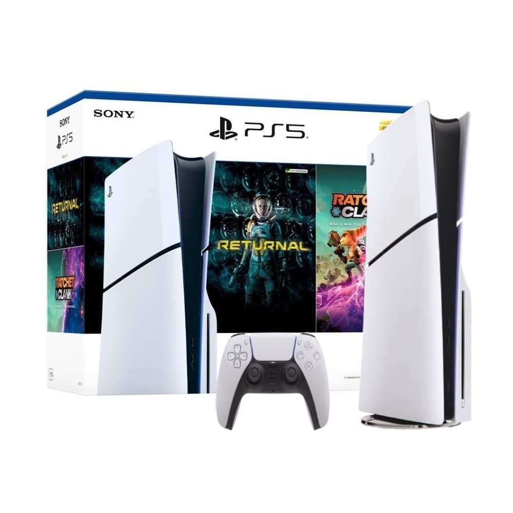 Console Sony Playstation 5 Slim Disk| 1TB SSD, Controle sem Fio Dual Sense, Branco | + Jogos ...