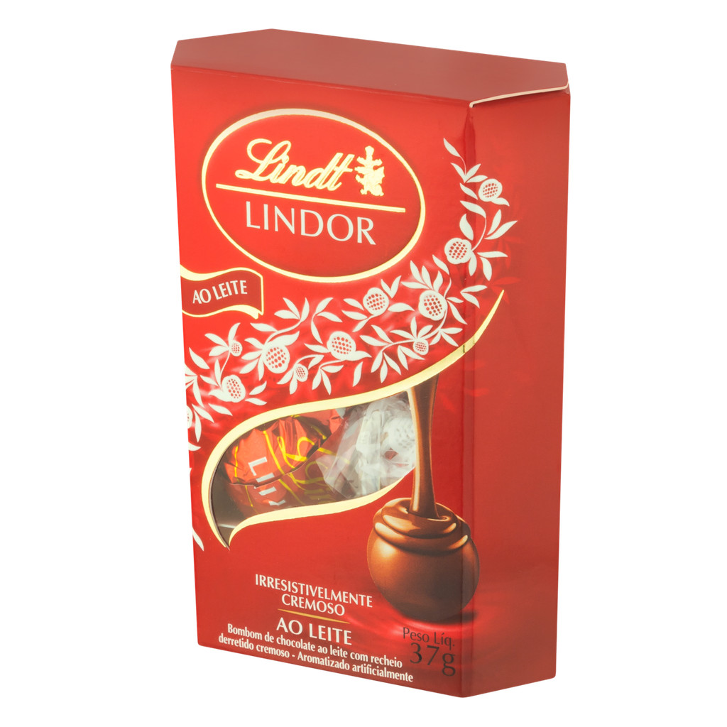 Bombom Chocolate ao Leite Recheio Cremoso Lindor Lindt 37g | Shopee Brasil