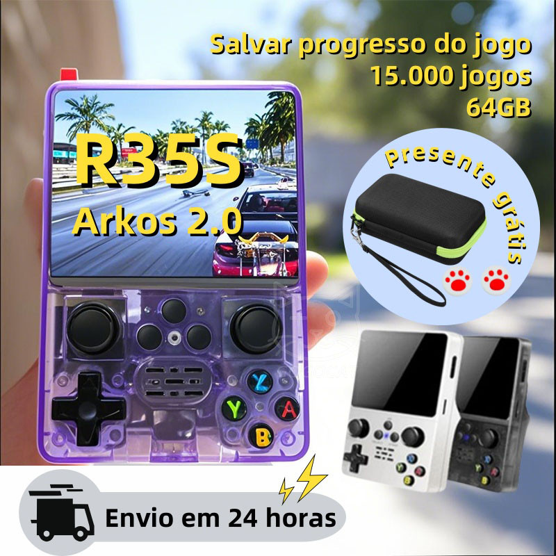 R35S Aroks 2.0,R35S Console de video game portátil retrô,r35s retro ...