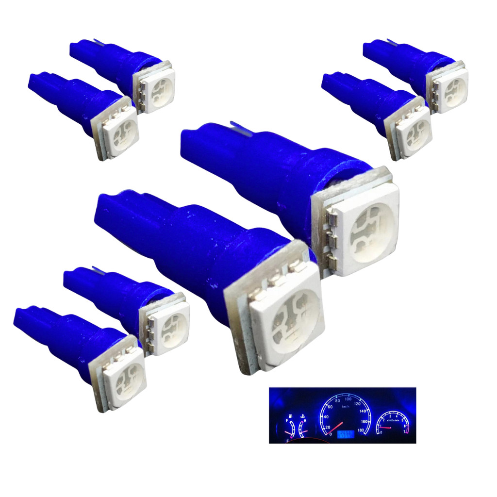 KIT 10 LAMPADA T5 1 LED AZUL 12V | Shopee Brasil