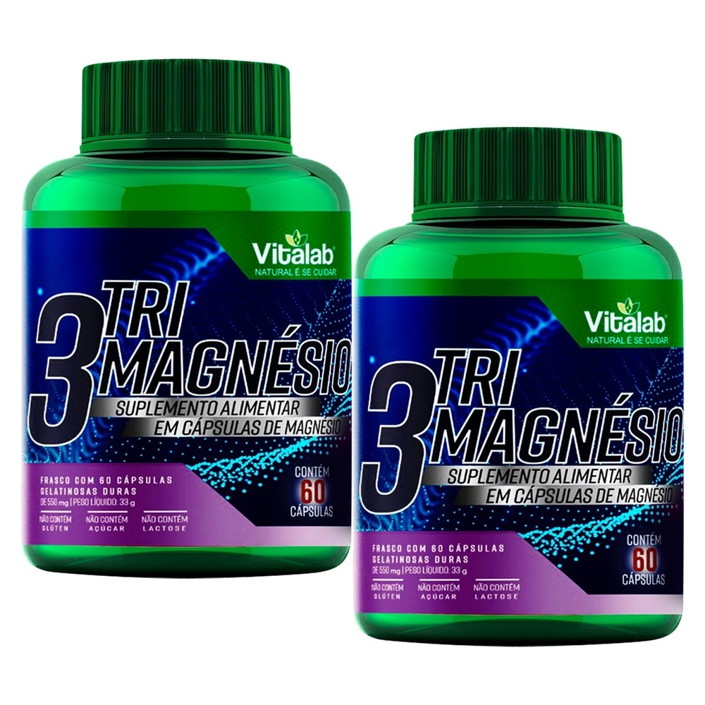 Kit 2 Tri Magnésio Vitalab 60 Cápsulas | Shopee Brasil