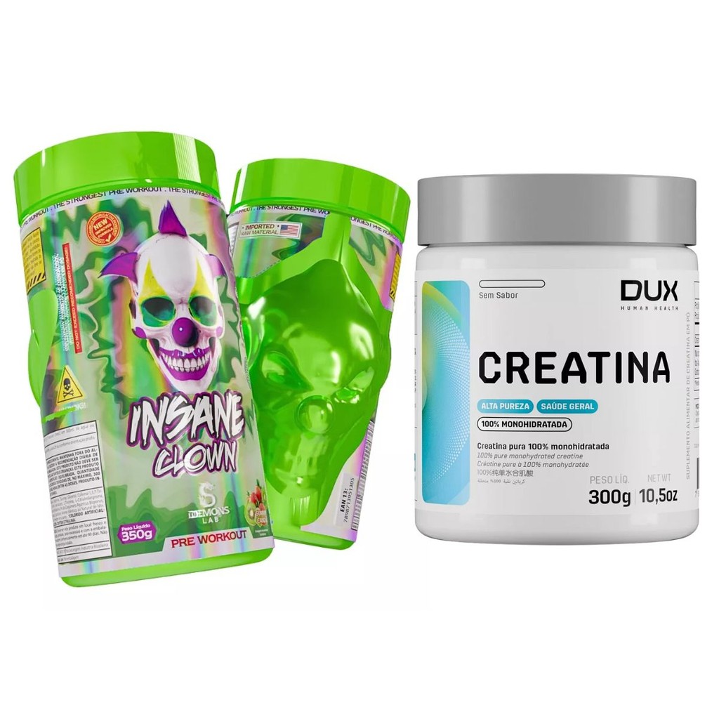 Kit Insane Clown 350g Sabores Demons Lab + Creatina 300g Dux | Shopee ...
