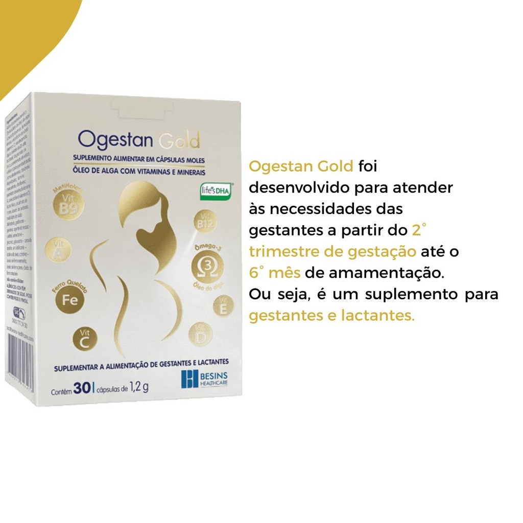 Ogestan Gold 30 Cápsulas Suplemento C/ Vitaminas E Minerais | Shopee Brasil