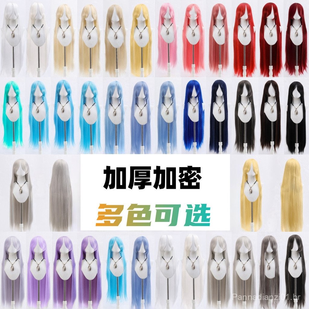 Peruca de Cosplay Estilo Mao Niang de Cabelo Liso Longo de 100cm ...