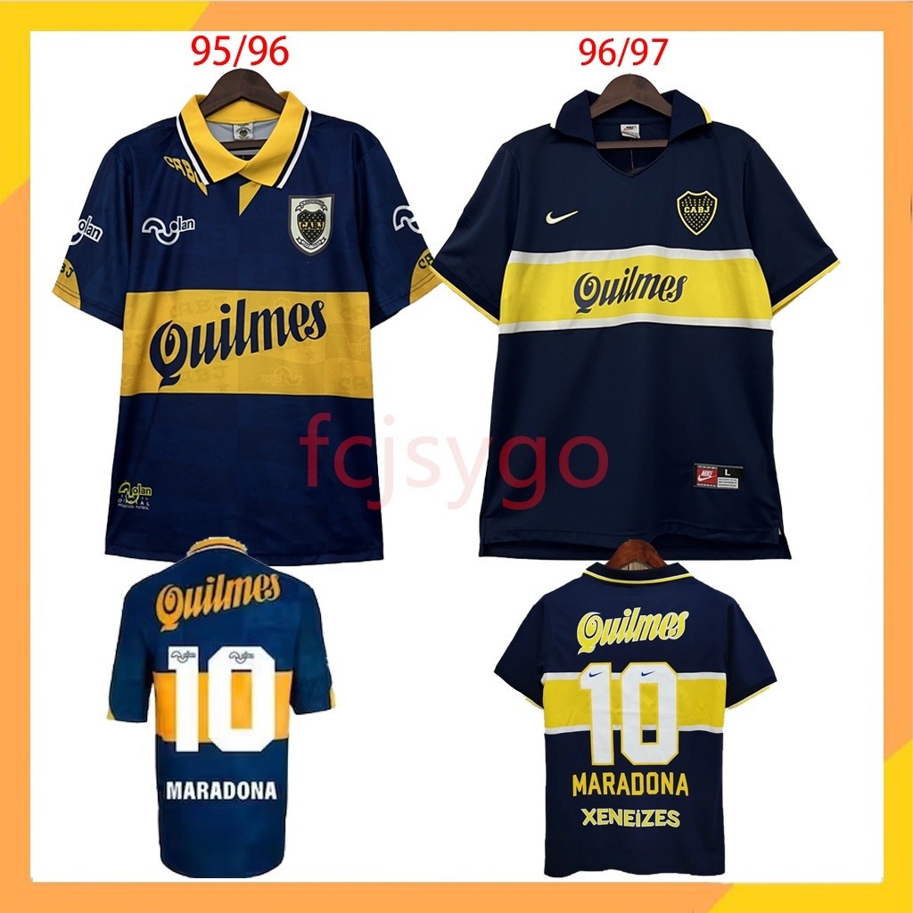 Boca Juniors CABJ 1995 1996 1997 Retro blue maradone futebol jersey ...