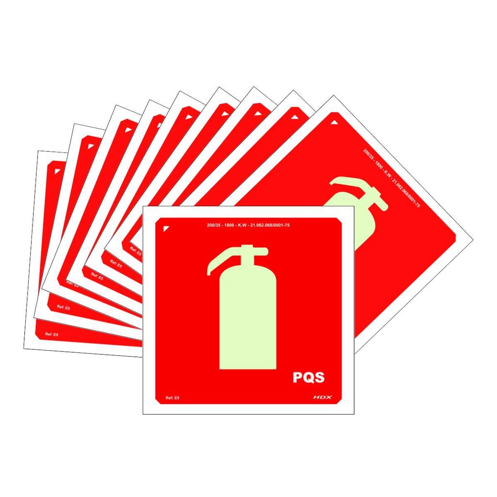 Kit com 25 Placas Fotoluminescente Indicativa Extintor Incêndio PQS | Shopee Brasil