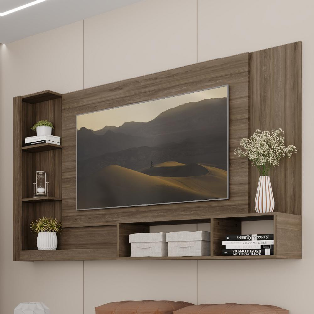 Ganges de Painel de Madeira Carraro para TV de até 60 Polegadas com Nicho e Prateleira | Shopee ...