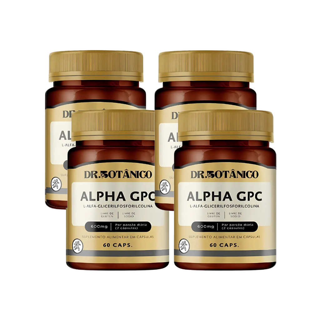 Kit 4 Un - Alpha Gpc 600mg 60 Capsulas Dr Botanico | Shopee Brasil