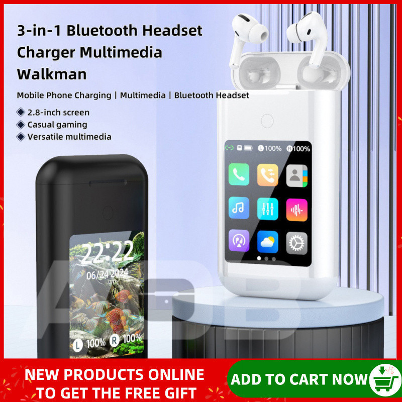 A98 3 Em 1 Fone De Ouvido Bluetooth 2.8 Polegadas Multifuncional Banco De Energia Móvel 5.3 ...
