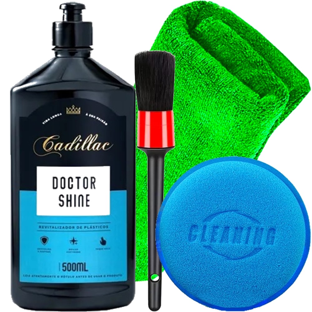 Kit Revitalização de Plásticos Doctor Shine 500ml Cadillac Pincel ...
