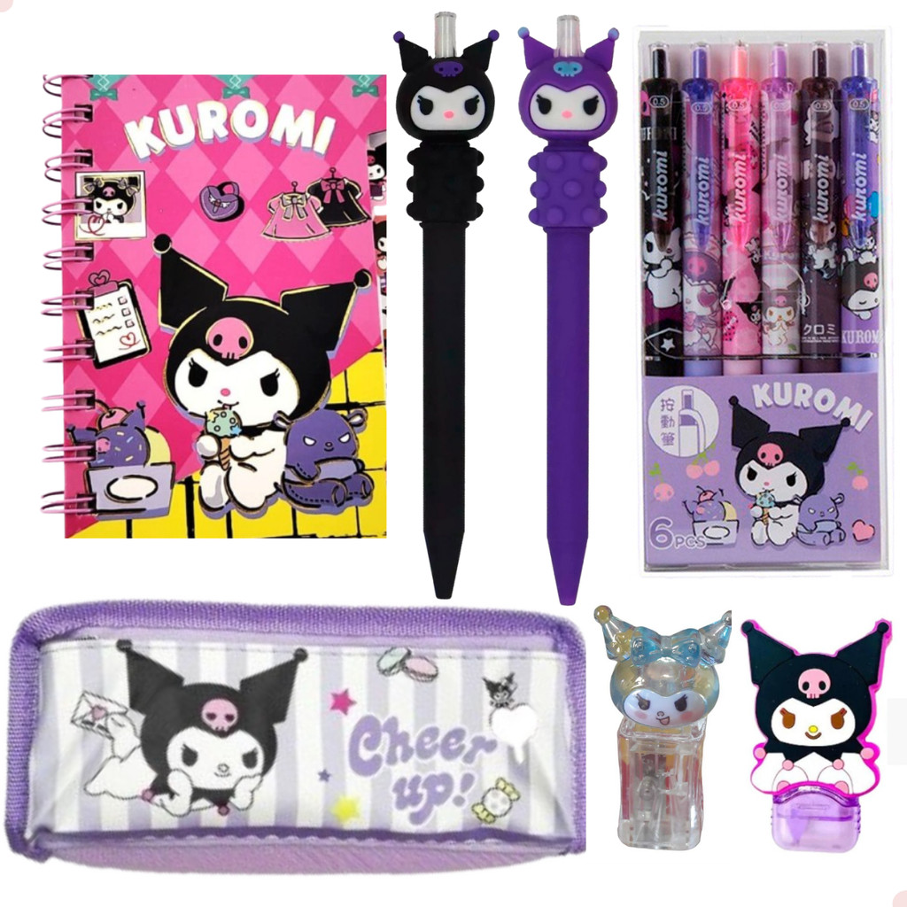 Pronta Entrega - Monte seu Kit Kuromi Papelaria Fofa Divertida Kawaii ...
