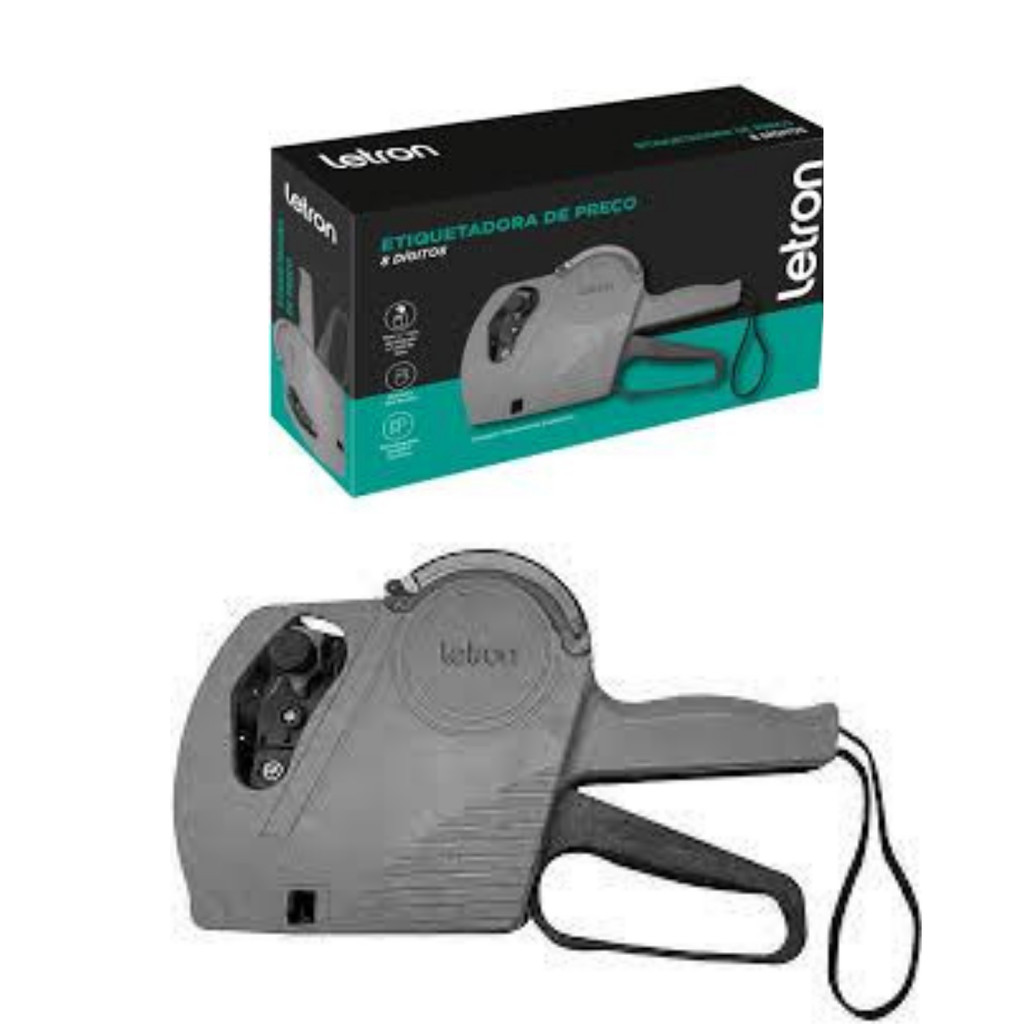 ETIQUETADORA DE PRECO 8 DIGITOS C/2 TINTAS C/1 ROLO ETIQUETAS LETRON 10326 | Shopee Brasil