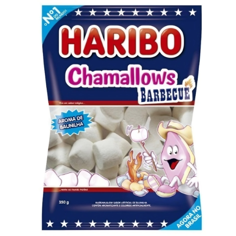 KITS C/ Marhmallow Baunilha Barbecue Haribo Chamallow 220g | Shopee Brasil